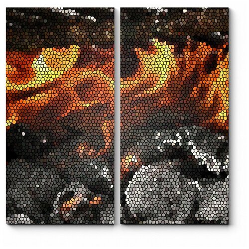 Модульная картина Согревающее пламя 70x70