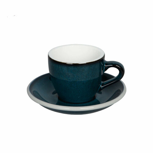 Чашка с блюдцем LOVERAMICS Egg, 80 мл, фарфор, синяя (C088-134BNS / C088-155BNS)