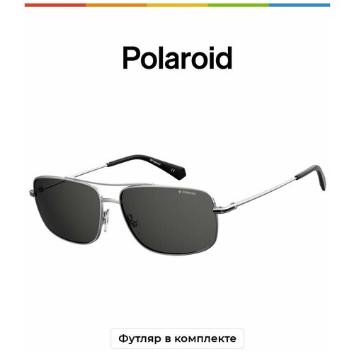 Солнцезащитные очки Polaroid, бежевый, серебряный