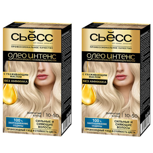 Краска для волос СЬĔСС Oleo Intense, тон 10-50 Дымчатый блонд, 50 мл, 2 уп