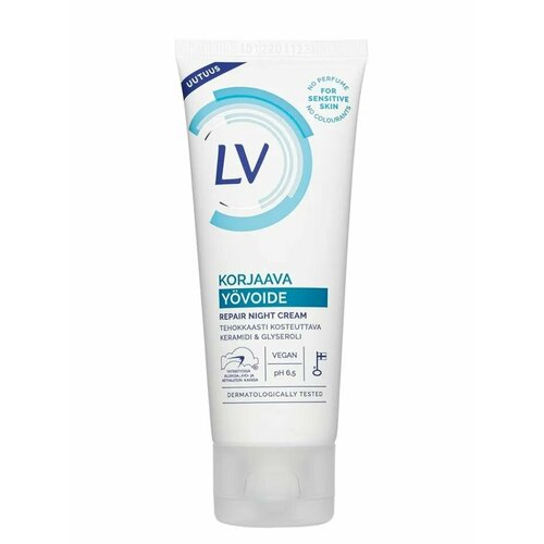 Крем для лица LV восстанавливающий ночной для сухой кожи с церамидами без запаха и отдушки 60 мл
