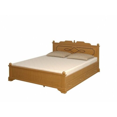 Кровать двуспальная с ящиками Афродита из массива дерева, спальное место (ШхД): 160х200