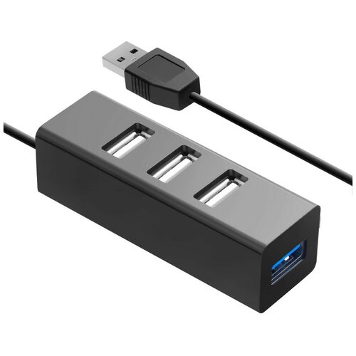 USB-концентратор  Ginzzu GR-339UB, разъемов: 4, 30 см, черный
