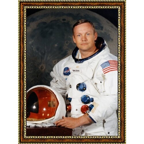 Портрет астронавта Нила Армстронга, 30х40 см, в рамке