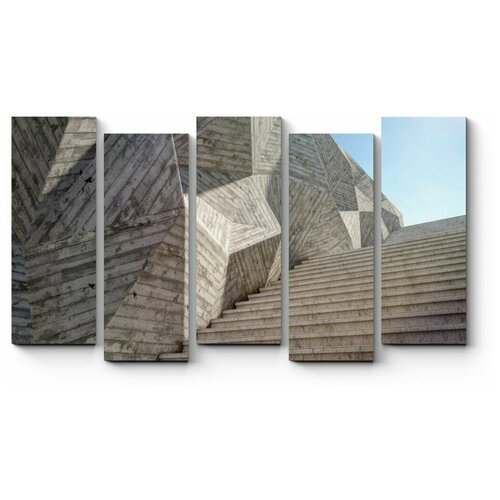 Модульная картина Элемент бетонной стены с лестницей вверх120x69