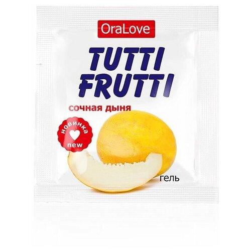 Миниатюра гель-смазки Tutti-frutti со вкусом сочной дыни - 4 гр.