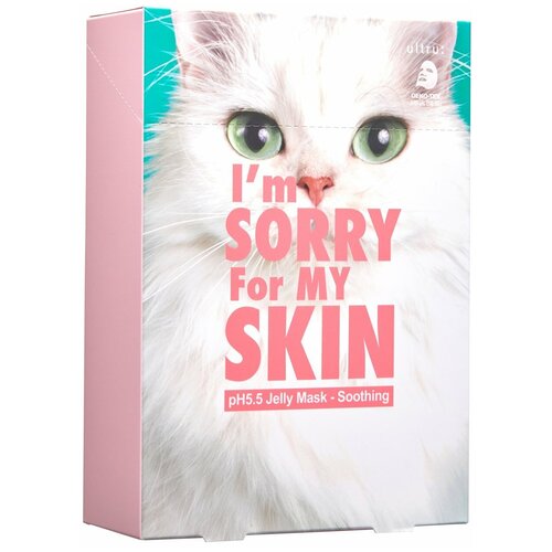 Ultru Успокаивающая тканевая маска с центеллой I'm Sorry For My Skin рH5.5 Jelly Mask Soothing, 10 шт. по 33 мл