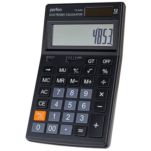 Гаджеты и подарки Perfeo Калькулятор Perfeo PF B4853, бухгалтерский, 12-разр, черный