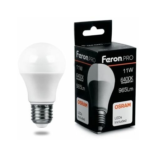Лампа светодиодная LED 11вт Е27 дневной Feron.PRO | код 38031 | FERON (3шт. в упак.)
