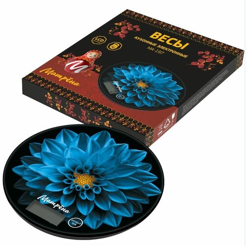 Кухонные весы Матрена МА-197 голубой цветок (8117)