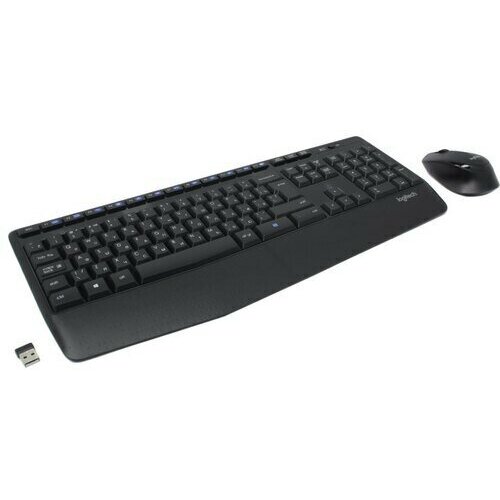 Комплект клавиатура + мышь Logitech Wireless Combo MK345 Comfort, синий/черный, английская/русская