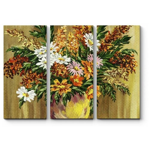 Модульная картина Букет из полевых цветов130x93