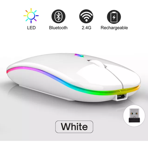 Беспроводная компьютерная мышь / USB – мышь/ RGB подсветка/ White