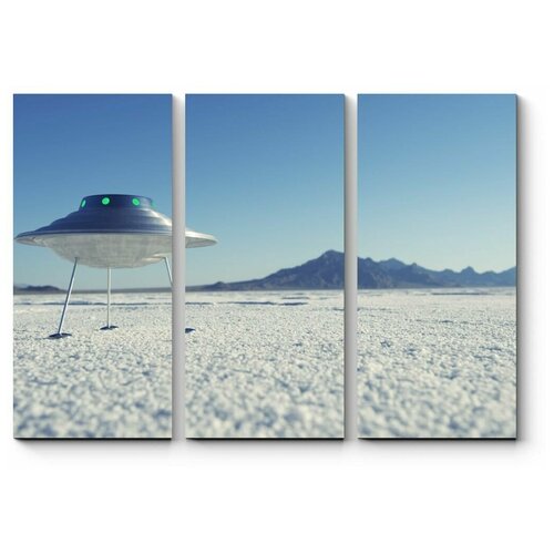 Модульная картина Летающая тарелка в пустыне 90x65
