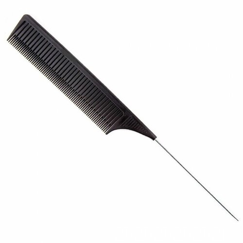 Расчёска Nail Art для мелирования, узкая, металлическая спица, черный