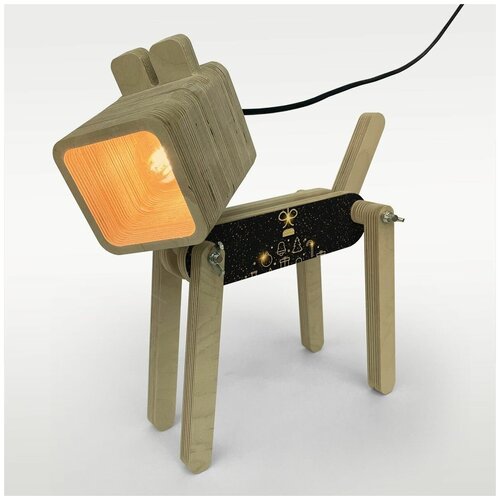 Настольная лампа светильник Собака праздники пейзаж, зима - 1352