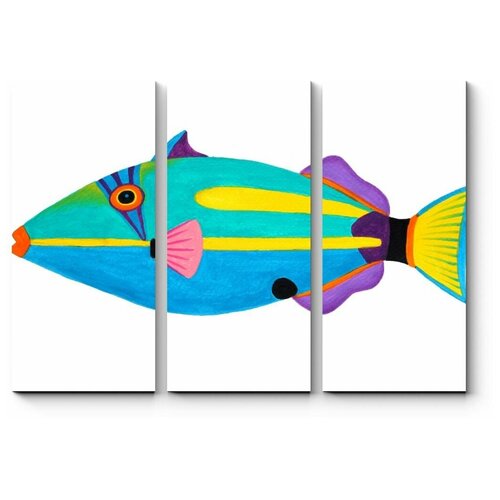 Модульная картина Яркая рыба 140x100