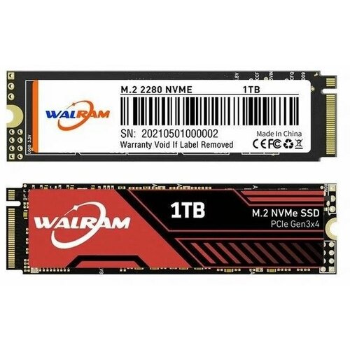 Внутренний высокоскоростной жёсткий диск SSD для компьютеров и ноутбуков WALRAM M.2 SSD 1 ТБ NVME PCIe 3.0x4