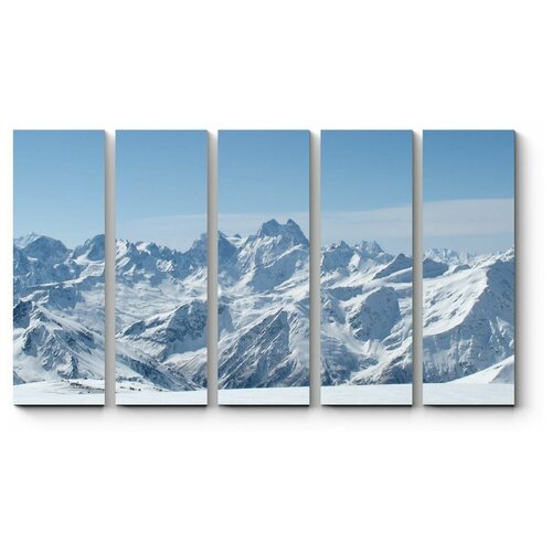 Модульная картина Панорама зимних гор на Кавказе 100x60