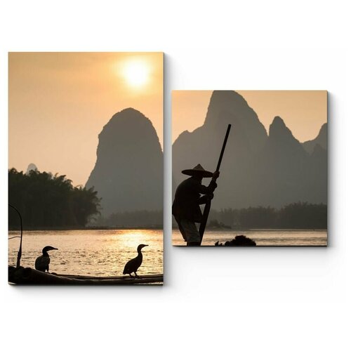 Модульная картина Традиционная рыбалка в Китае40x30