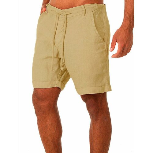 Шорты Kamukamu Пляжные шорты с подворотами мужские цвет бежевый, размер 48(s), бежевый