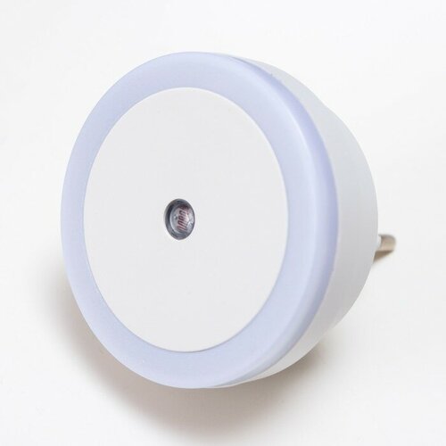 Светодиодный ночник с датчиком света LED от розетки, круглый