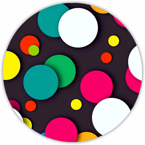 Коврик для мышки "Разноцветные круги" (20 x 20 см x 3 мм)