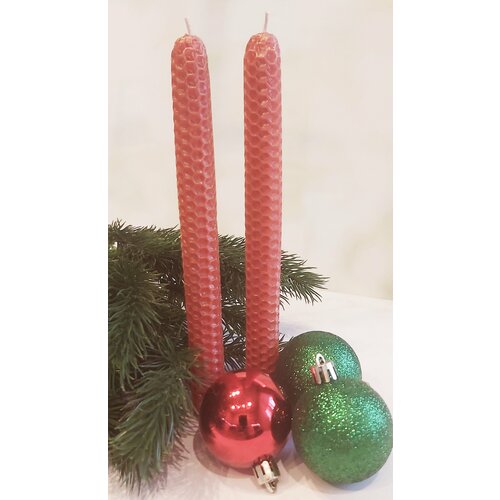 Набор свечей из вощины "Новогодние" 20 х 1 см ручная работа