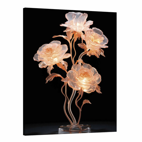 Интерьерная картина 50х70 "Скульптура стеклянные розы"
