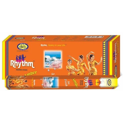 RHYTHM AMBER Incense Sticks, Cycle Pure Agarbathies (Благовония РИТМ амбер, Сайкл Пьюр Агарбатис), шестигранник, 20 г.