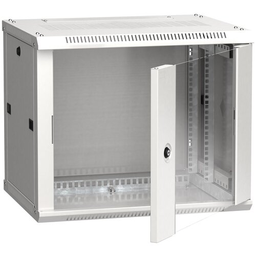 Шкаф коммутационный ITK Linea W (LWR3-09U64-GF) настенный 9U 600x450мм пер. дв. стекл 90кг серый 350мм