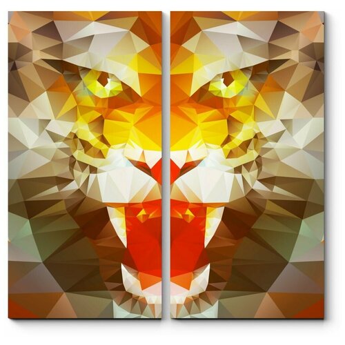 Модульная картина Тигриный рык 130x130