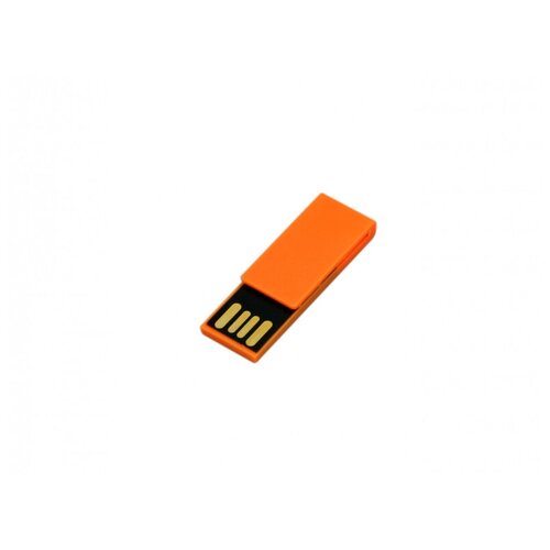Пластиковая флешка зажим скрепка для нанесения логотипа (8 GB USB 2.0 Оранжевый/Orange p_clip01 Flash drive VF- mini 30P)