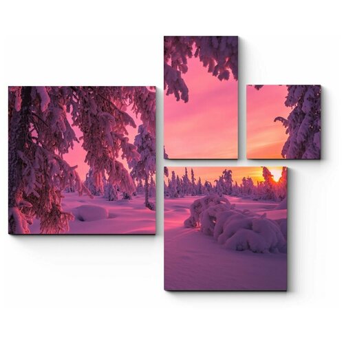 Модульная картина Пурпурный снег 152x127