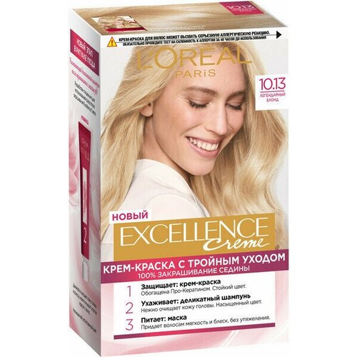 Краска для волос, L'Oreal Paris, Excellence, 10.13 легендарный блонд, 270 мл