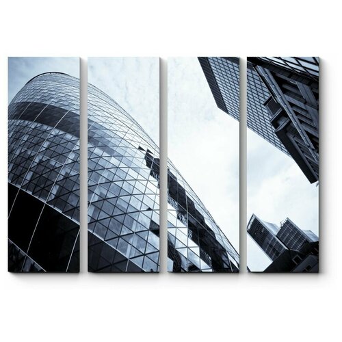 Модульная картина Серое небо Лондона в зеркале небоскреба 150x113