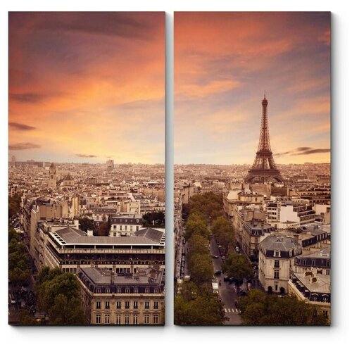 Модульная картина Прекрасный Париж с высоты 60x60