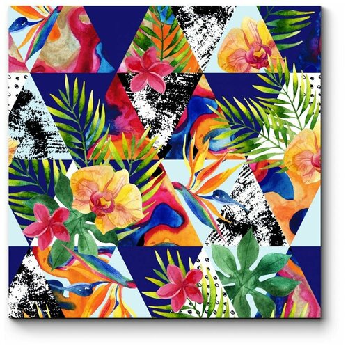 Модульная картина Цветущие тропики 30x30