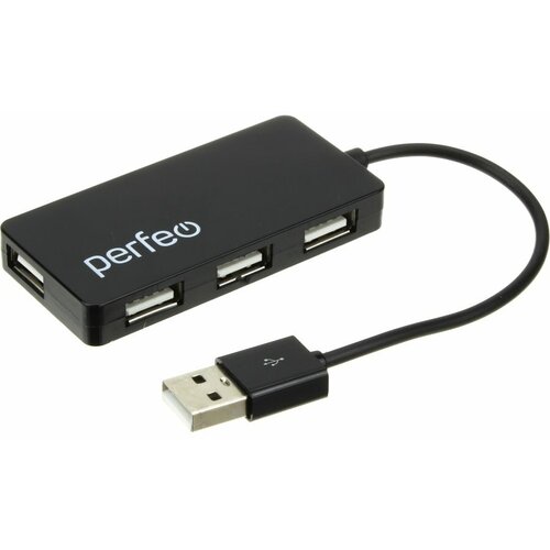 Концентратор USB-4USB(G) Perfeo HUB черный