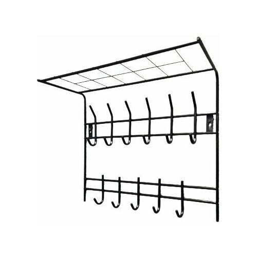 Вешалка настенная Триада 11 крючков, ширина 65 см, цвет чёрный