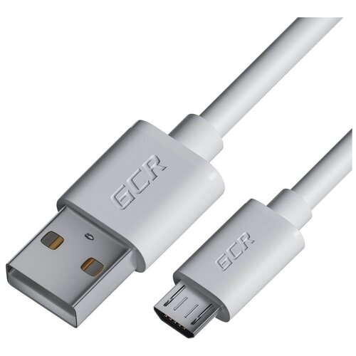 Кабель GCR 3.0 метра MicroUSB, белый, быстрая зарядка, (7753234)