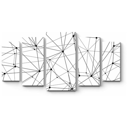 Модульная картина Точки и линии 120x66