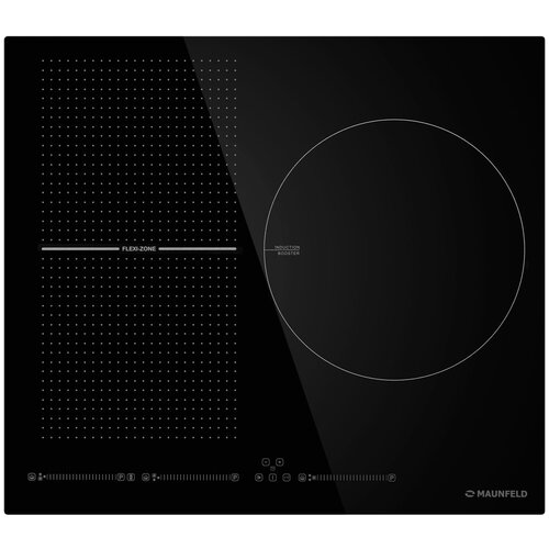 Встраиваемые индукционные панели MAUNFELD/ Индукционная, 45 см, слайдерное управление, Flex Zone, черный цвет CVI593SFBK