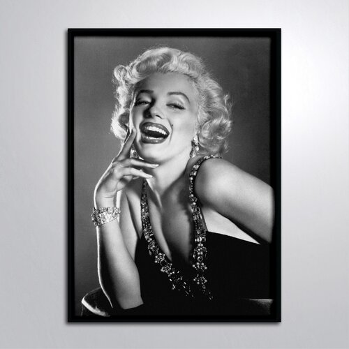 Постер в раме/Постер для интерьера/Мэрилин Монро Marilyn Monroe Кинозвезда ЧБ