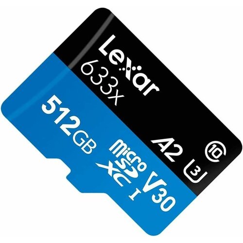 Карта памяти LEXAR 633x Micro SD, класс 10 UHS-1 U3 V30 A2 512 ГБ