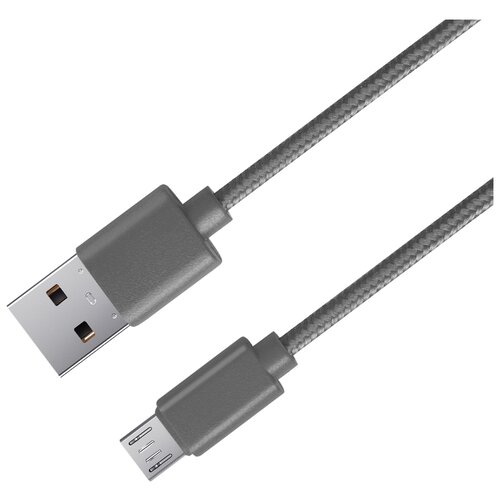 Кабель GAL USB - microUSB (2646), 2 м, 1 шт., серебристый