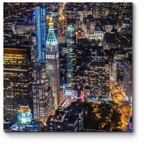 Модульная картина Вид на ночной Нью-Йорк 120x86
