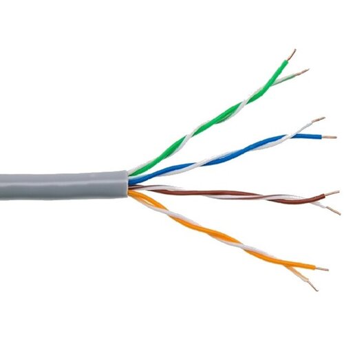 Bion Cable Кабель витая пара Bion BCL-U5451-101 U UTP, кат.5e, 4x2x0,51мм AWG 24, CCA, одножильный, PVC, для внутренней прокладки, 305м, серый