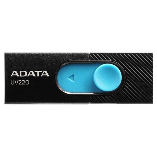 Флешка ADATA UV220 64 ГБ, черный/голубой