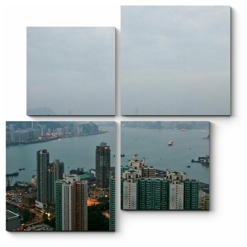Модульная картина Пробуждающийся Гонконг110x110